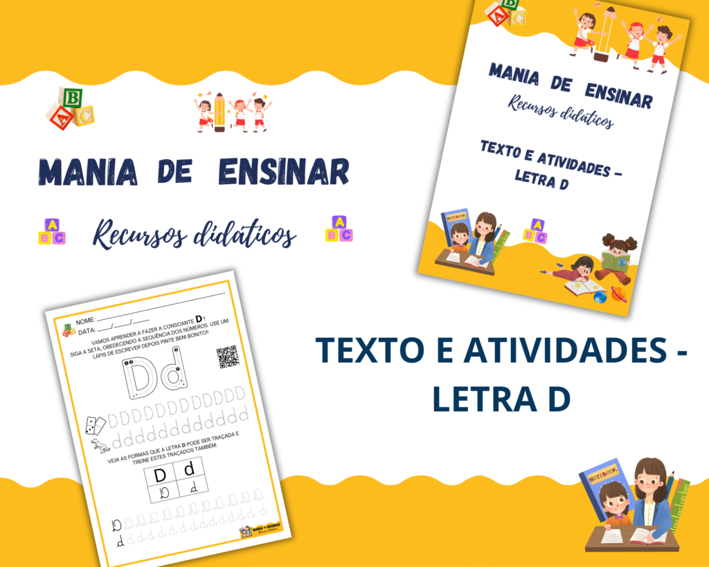 Texto e atividades – Letra D – Mania de Ensinar Recursos Didáticos