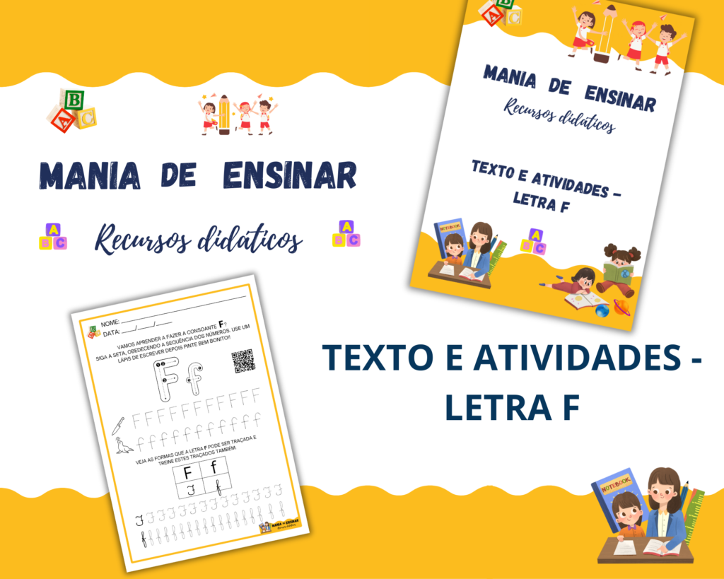 Texto e atividades – Letra F – Mania de Ensinar Recursos Didáticos